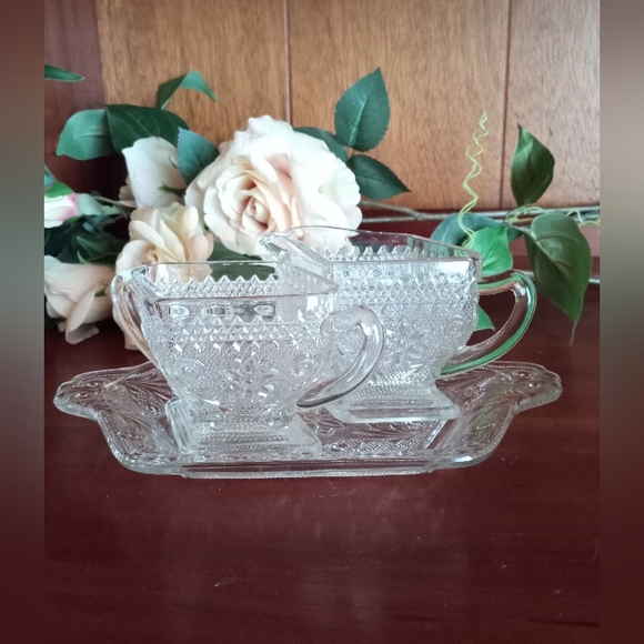 Kitchen | Vintage Indiana Glass Tiara Sugar Creamer And Sandwich Tray ...